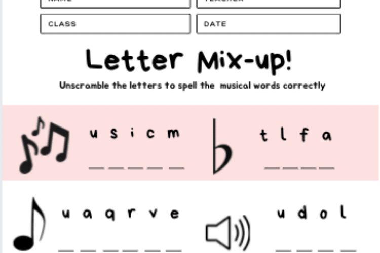 EYFS or KS1 Music Letter Mix Up! // The Musical Me