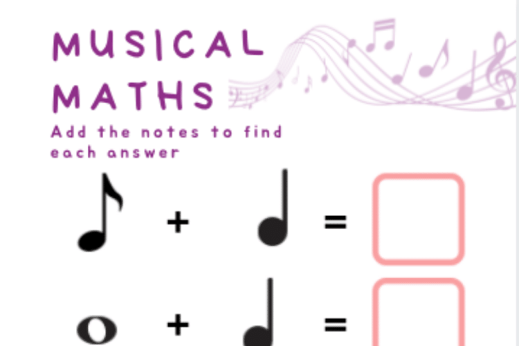 Musical Math Worksheets for Kids // The Musical Me