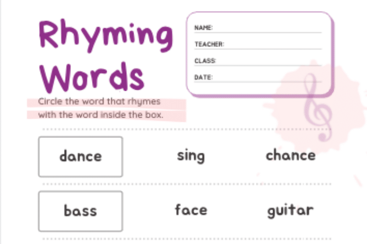 KS1 Rhyming Words // The Musical Me