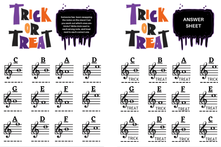 Trick or Treat Notation - Halloween Music // The Musical Me