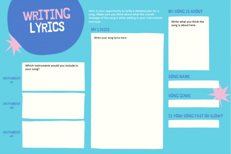 Writing Lyrics Exercise // The Musical Me