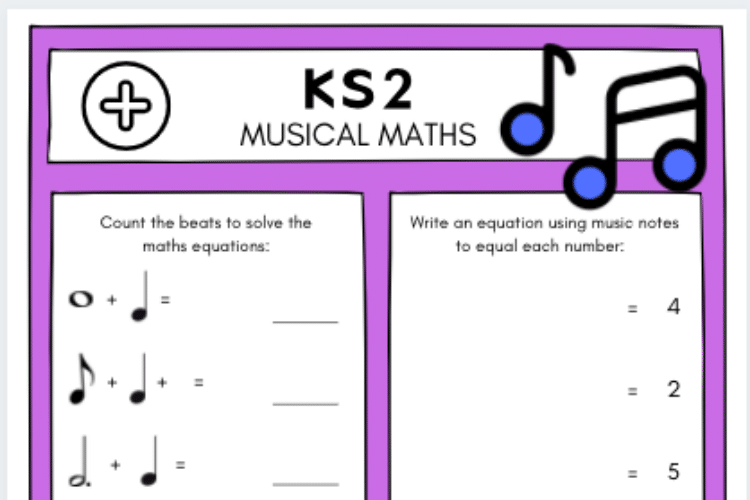 Fun Musical Maths Worksheets - KS2 Addition // The Musical Me