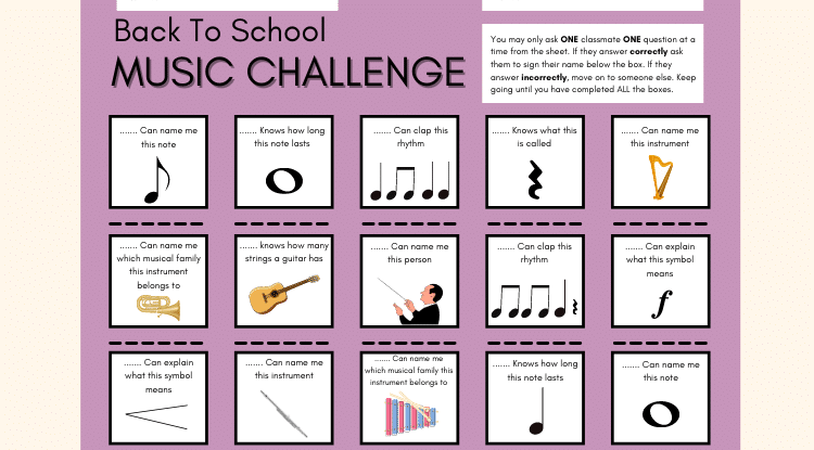 The Musical Me - Musical Icebreaker Worksheet // The Musical Me