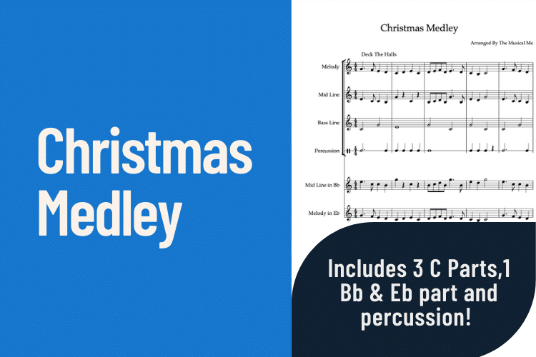 A Fun Christmas Medley! Band Score For Primary Kids (KS1/2)