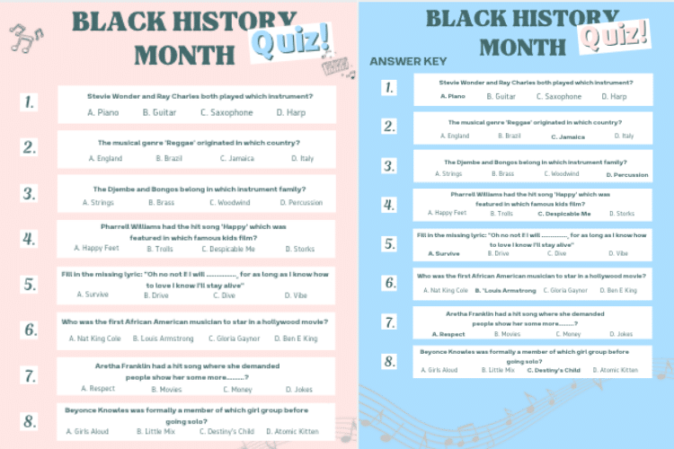 Black History Month - Music Quiz // The Musical Me