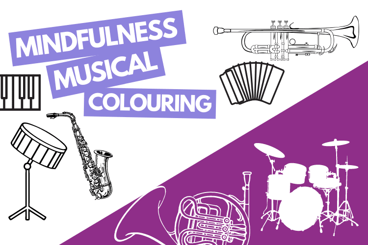 Musical Mindfulness - A Calming Colouring Worksheet (KS1/2)