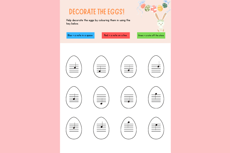 Decorate The Easter Egg! Fun Easter Music Worksheet (KS1/2)