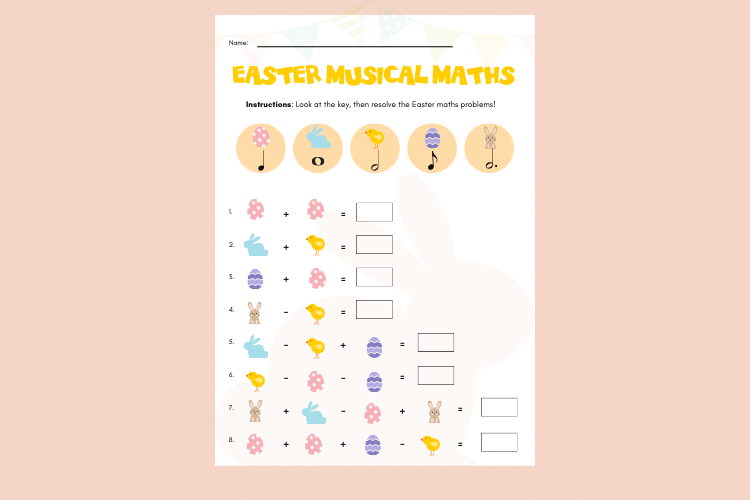 Maths and Music - An Easter Worksheet // The Musical Me