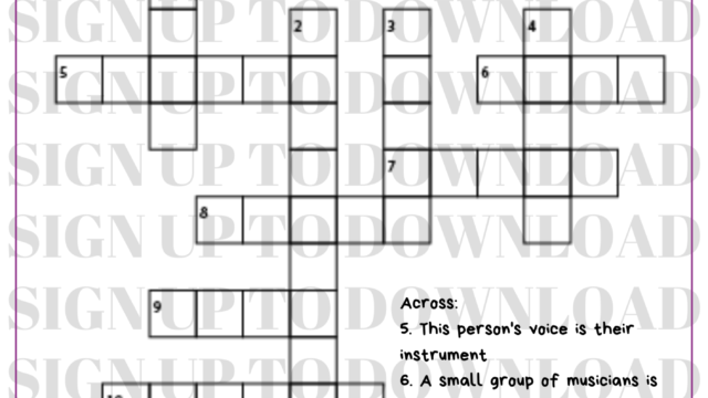 Musical Crossword Puzzle, Part 2 // The Musical Me