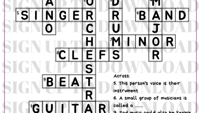 Musical Crossword Puzzle, Part 2 // The Musical Me