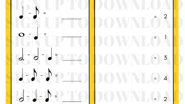 Musical Maths Worksheet - Subtraction // The Musical Me