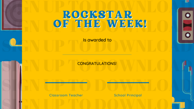 Rockstar Of The Week Certificates Pack // The Musical Me