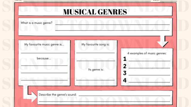 Musical Genres - Worksheet // The Musical Me